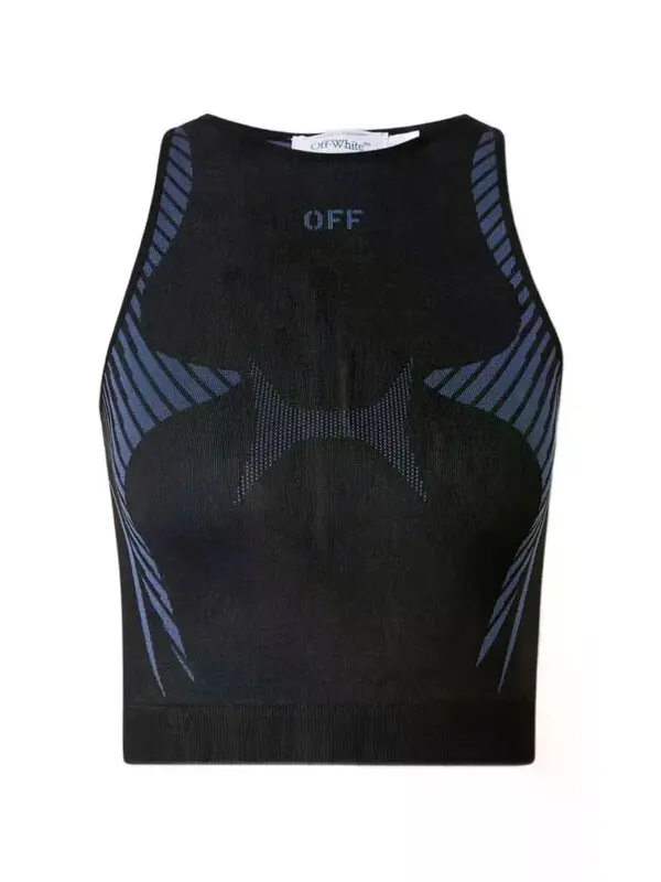 Off-White Cropped Logo Print Top