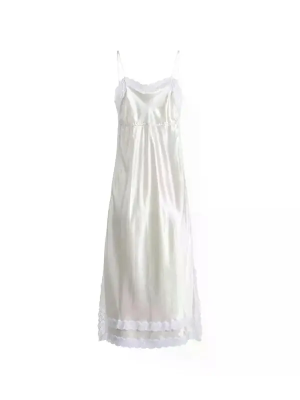 Magda Butrym Lace-trim Satin Maxi Dress - White