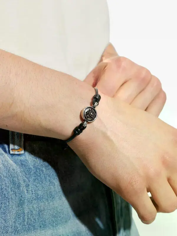 Versace Medusa Leather Bracelet