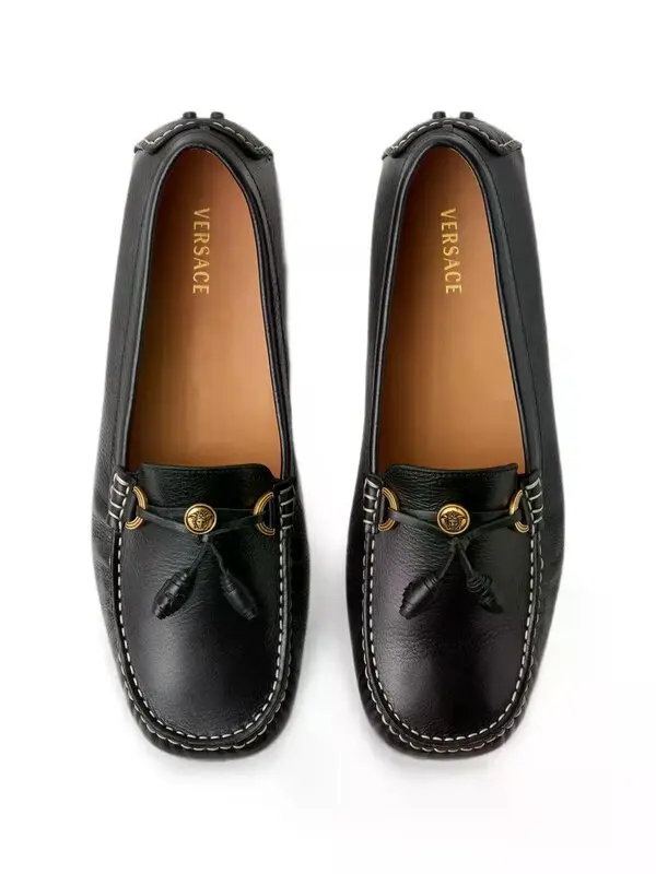 Versace Robin Leather Driving Shoes