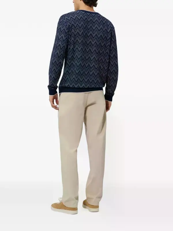Missoni Crew Neck Cashmere Pullover With Zigzag Pattern