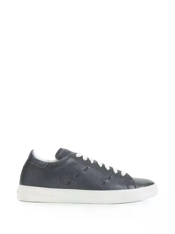 Kiton Calf Leather Low-top Sneakers - Blue