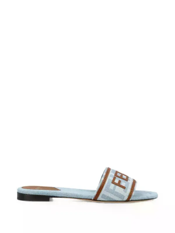 Fendi Ff Motif Logo Patch Slides