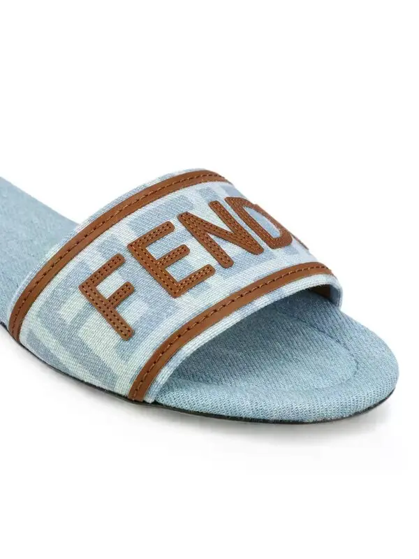 Fendi Ff Motif Logo Patch Slides