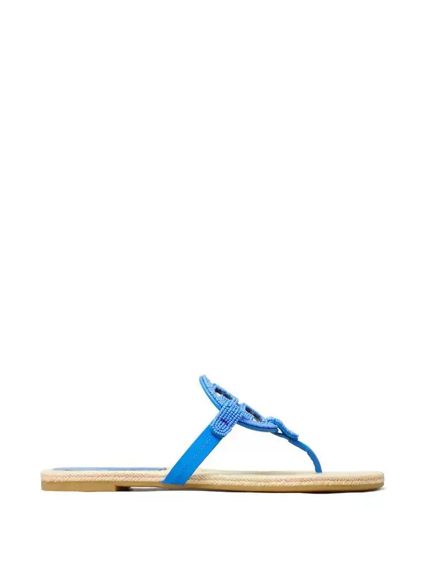 Tory Burch Miller Beaded Espadrille Sandals - Blue