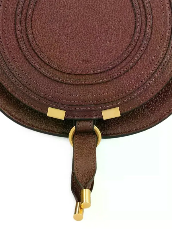 Chloé Small Marcie Saddle-stitch Crossbody Bag - Brown