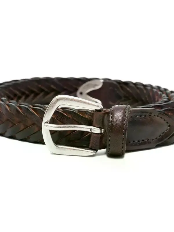 Eleventy Braided Leather Belt