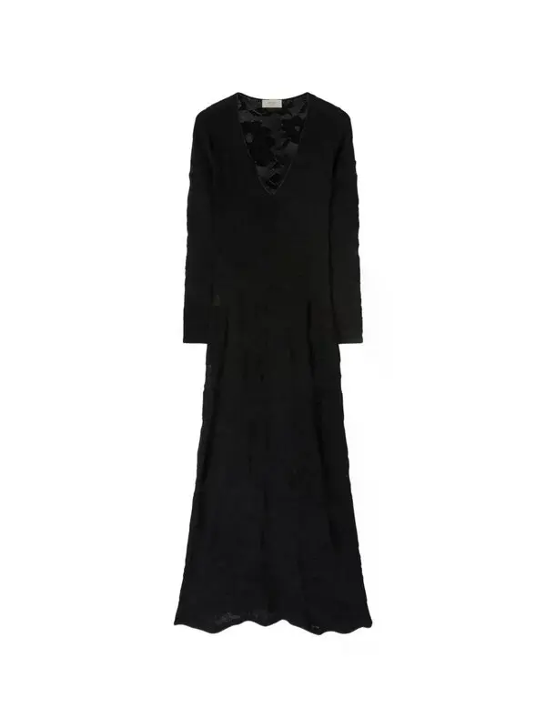 RETORI Retro Floral-lace Knitted Maxi Dress