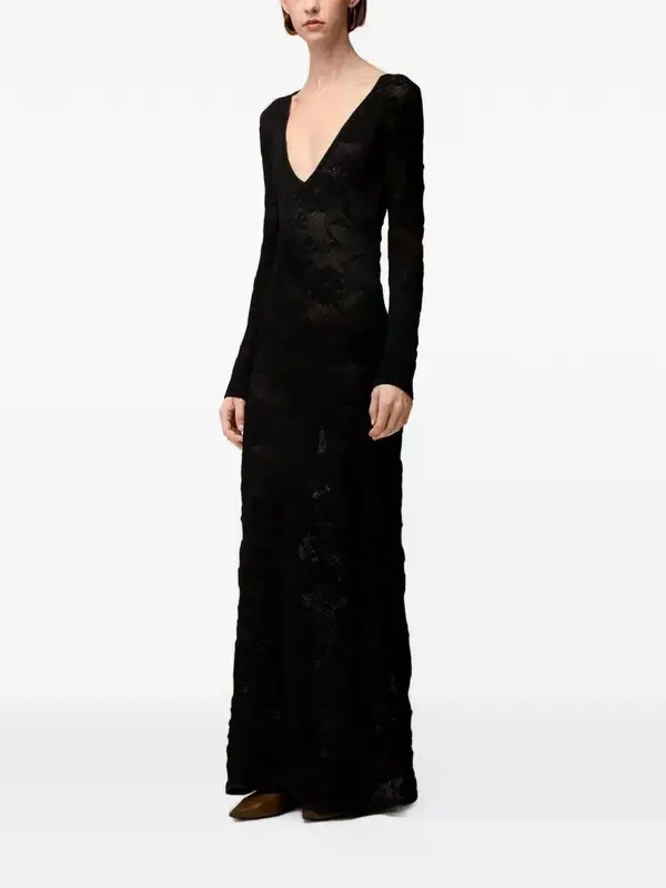 RETORI Retro Floral-lace Knitted Maxi Dress
