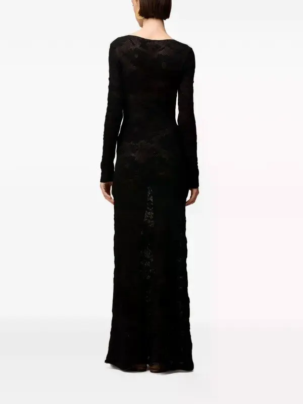 RETORI Retro Floral-lace Knitted Maxi Dress