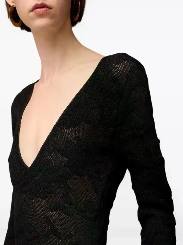 RETORI Retro Floral-lace Knitted Maxi Dress