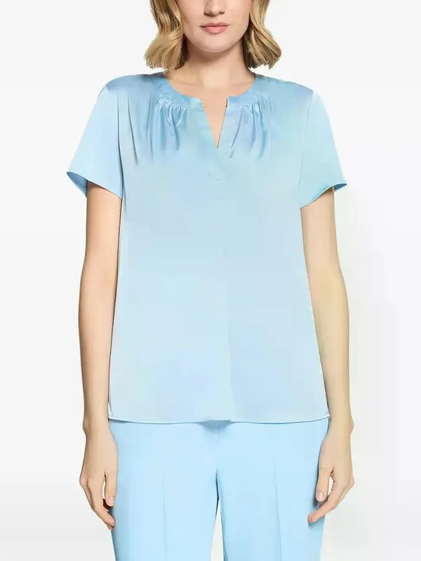 BETTY BARCLAY Pleated Satin-finish Blouse
