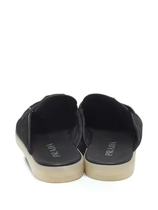 Prada Suede Triangle Logo Mules