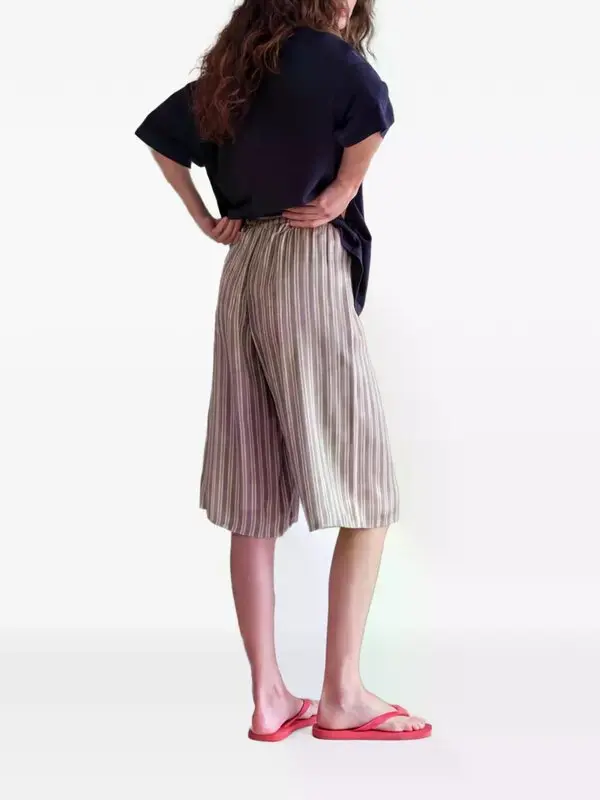 American Vintage Vertical Stripe Drawstring Shorts - Purple
