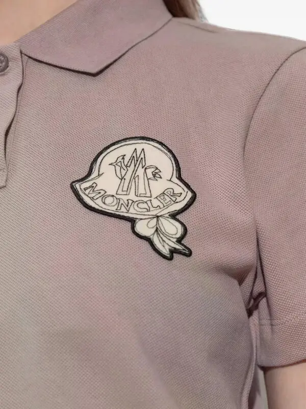 Moncler Logo Patch Polo Shirt - Pink