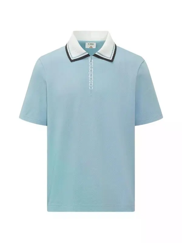 Casablanca Zip-up Piqué Polo Shirt