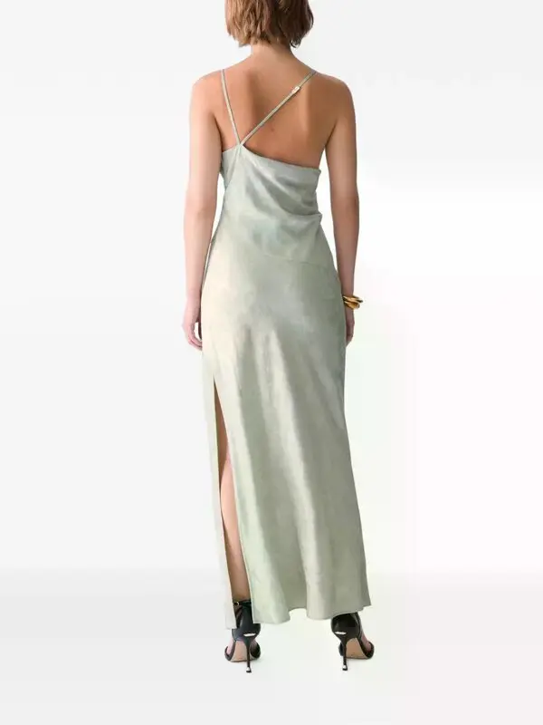 Liu Jo Long Jacquard Viscose Maxi Dress With Satin Finish And Draped Neckline