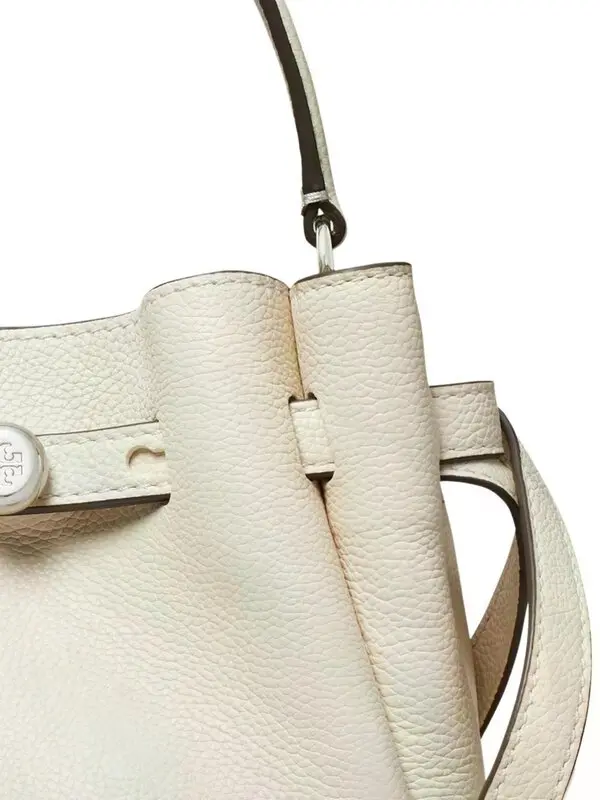 Tory Burch Mini Romy Bucket Bag In Pebbled Leather - Neutrals