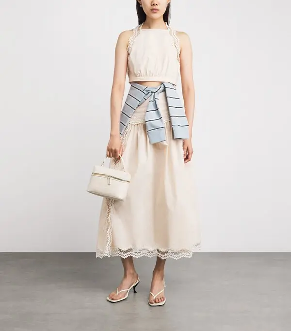 Sandro Cotton Lace-trim Crop Top