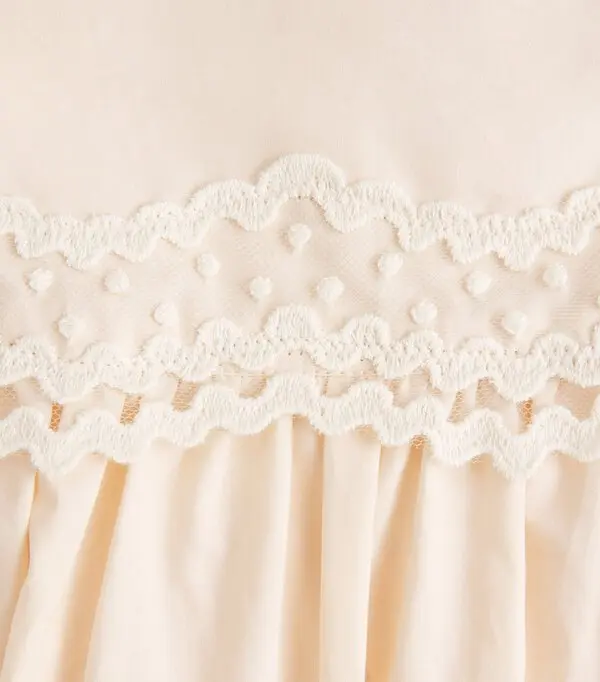 Sandro Cotton Lace-trim Midi Skirt