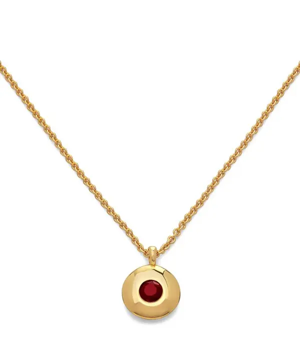 Monica Vinader Vermeil And Ruby January Birthstone Necklace