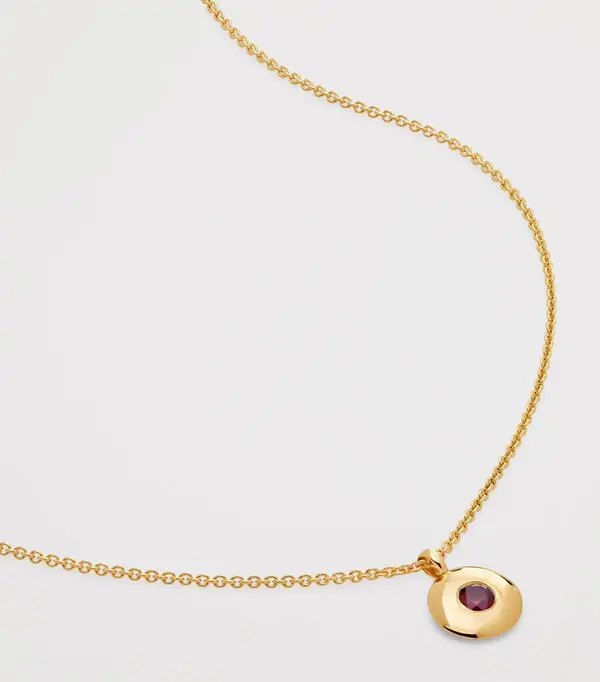 Monica Vinader Vermeil And Ruby January Birthstone Necklace