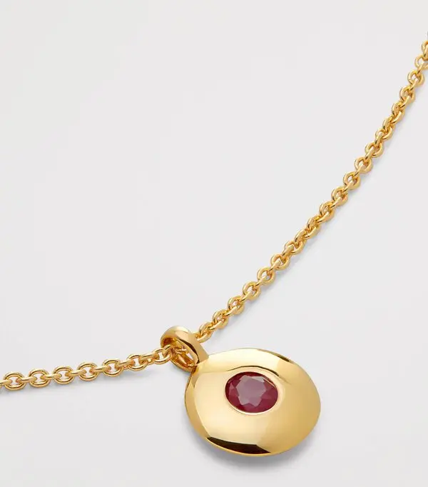 Monica Vinader Vermeil And Ruby Pendant Necklace