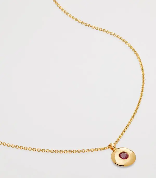 Monica Vinader Vermeil And Ruby Pendant Necklace