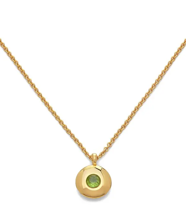 Monica Vinader Vermeil And Peridot Necklace - Gold