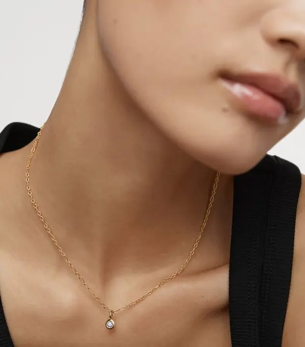 Monica Vinader Vermeil And Diamond Solitaire Charm