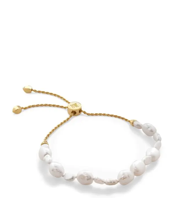 Monica Vinader Vermeil And Freshwater Pearl Nura Chain Bracelet - Gold