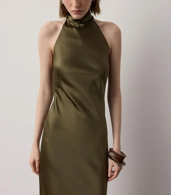 Ralph Lauren Satin Chilton Maxi Dress
