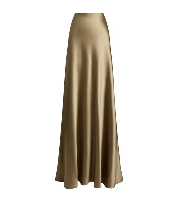 Ralph Lauren Satin Masina Maxi Skirt - Grey