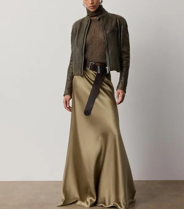 Ralph Lauren Masina Satin Maxi Skirt