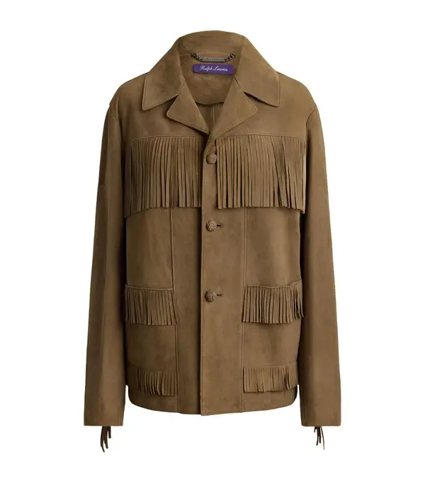Ralph Lauren Suede Trim-fringe Perce Jacket