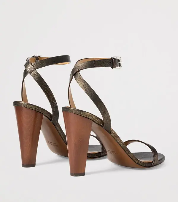 Ralph Lauren Leather Graison Heeled Sandals 95