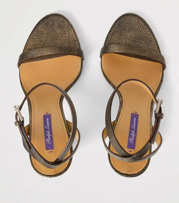 Ralph Lauren Leather Graison Heeled Sandals 95