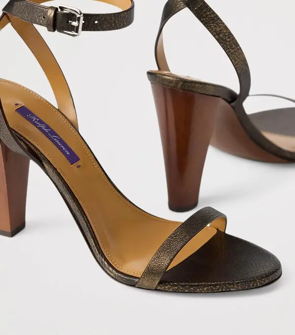 Ralph Lauren Leather Graison Heeled Sandals 95