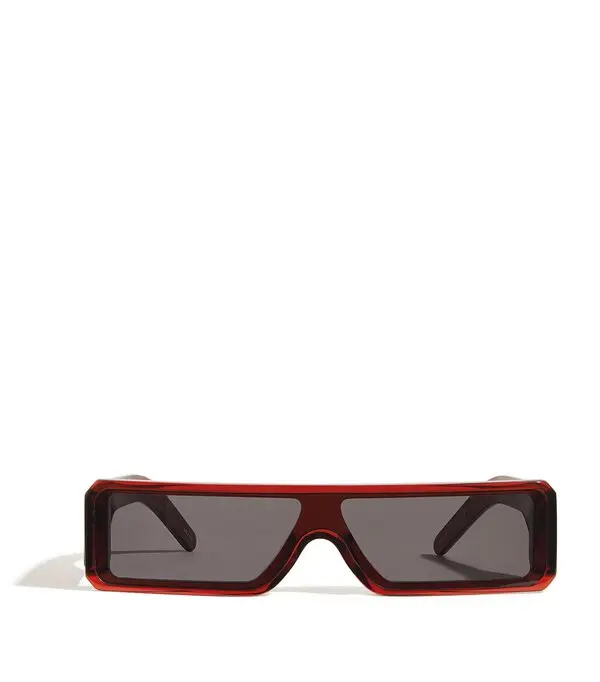Rick Owens Acetate Geth Rectangular Sunglasses - Black