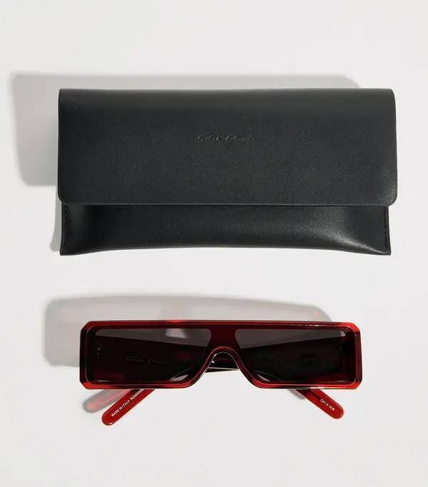 Rick Owens Acetate Geth Rectangular Sunglasses