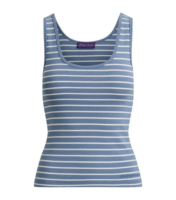 Ralph Lauren Ellis Striped Cotton-blend Tank Top