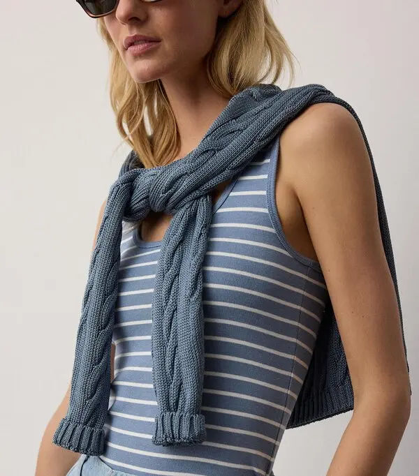 Ralph Lauren Ellis Striped Cotton-blend Tank Top