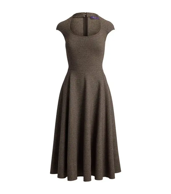 Ralph Lauren Wool-silk Tweed Maisey Midi Dress
