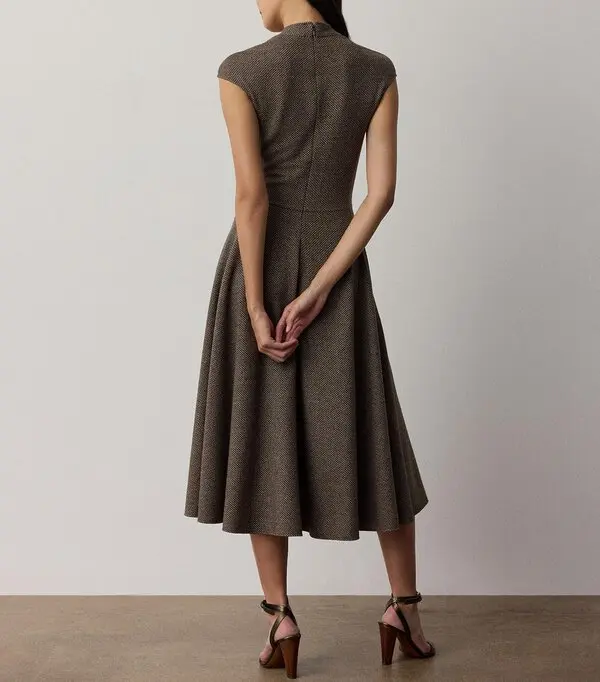 Ralph Lauren Wool-silk Tweed Maisey Midi Dress
