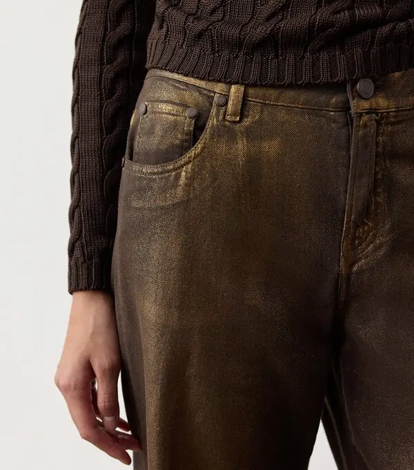 Ralph Lauren Foil-effect Wide-leg Jeans