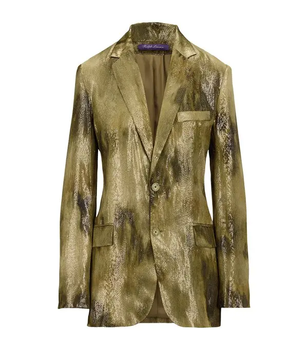 Ralph Lauren Silk-blend Marcy Abstract Metallic Blazer