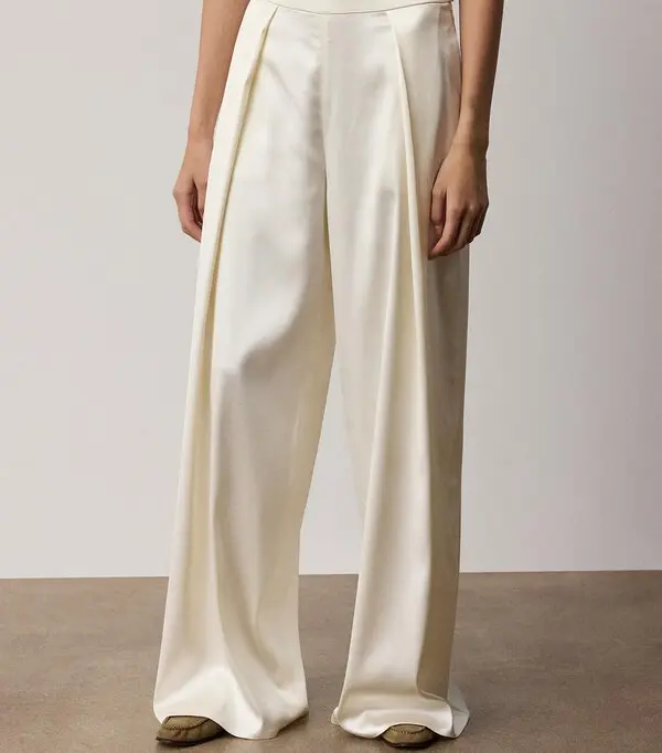 Ralph Lauren Masina Wide-leg Satin Trousers - Nude