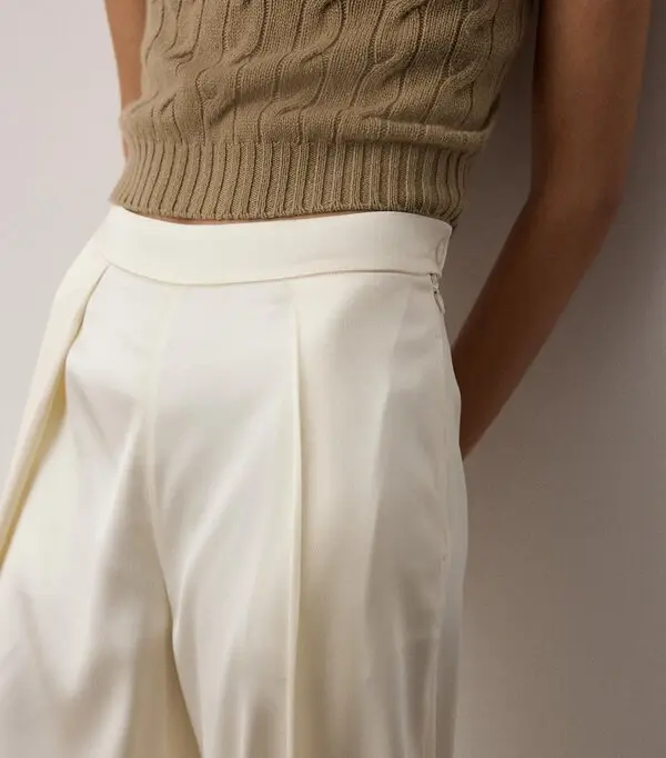 Ralph Lauren Masina Wide-leg Satin Trousers - Nude