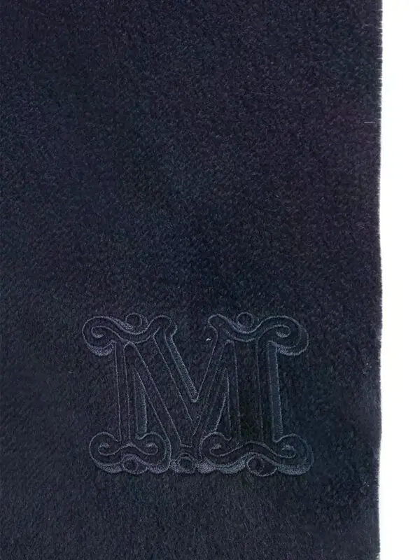 Max Mara Fringed Logo-embroidered Scarf