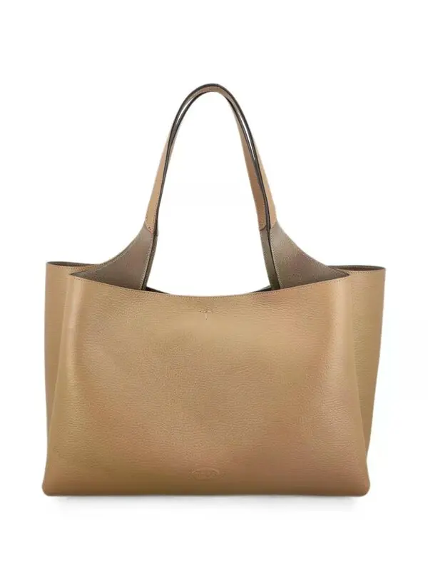 TOD'S Medium Logo-embossed Pebbled-leather Shoulder Bag